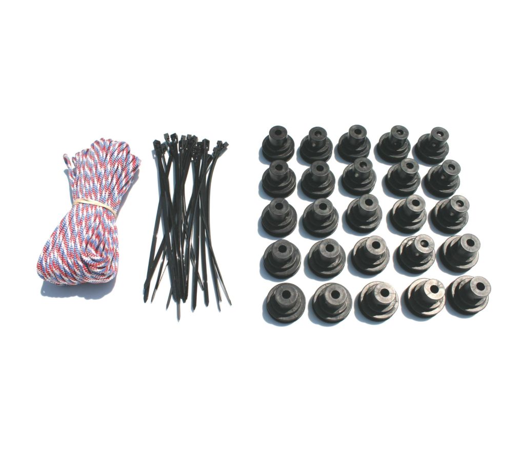 Tarp Buddy 25 Pack with 25 Releasable Zip Ties & 100' of Cord
